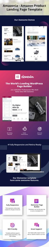 Amazonia - Amazon Product Landing Page Elementor Web Template – ThemeRally