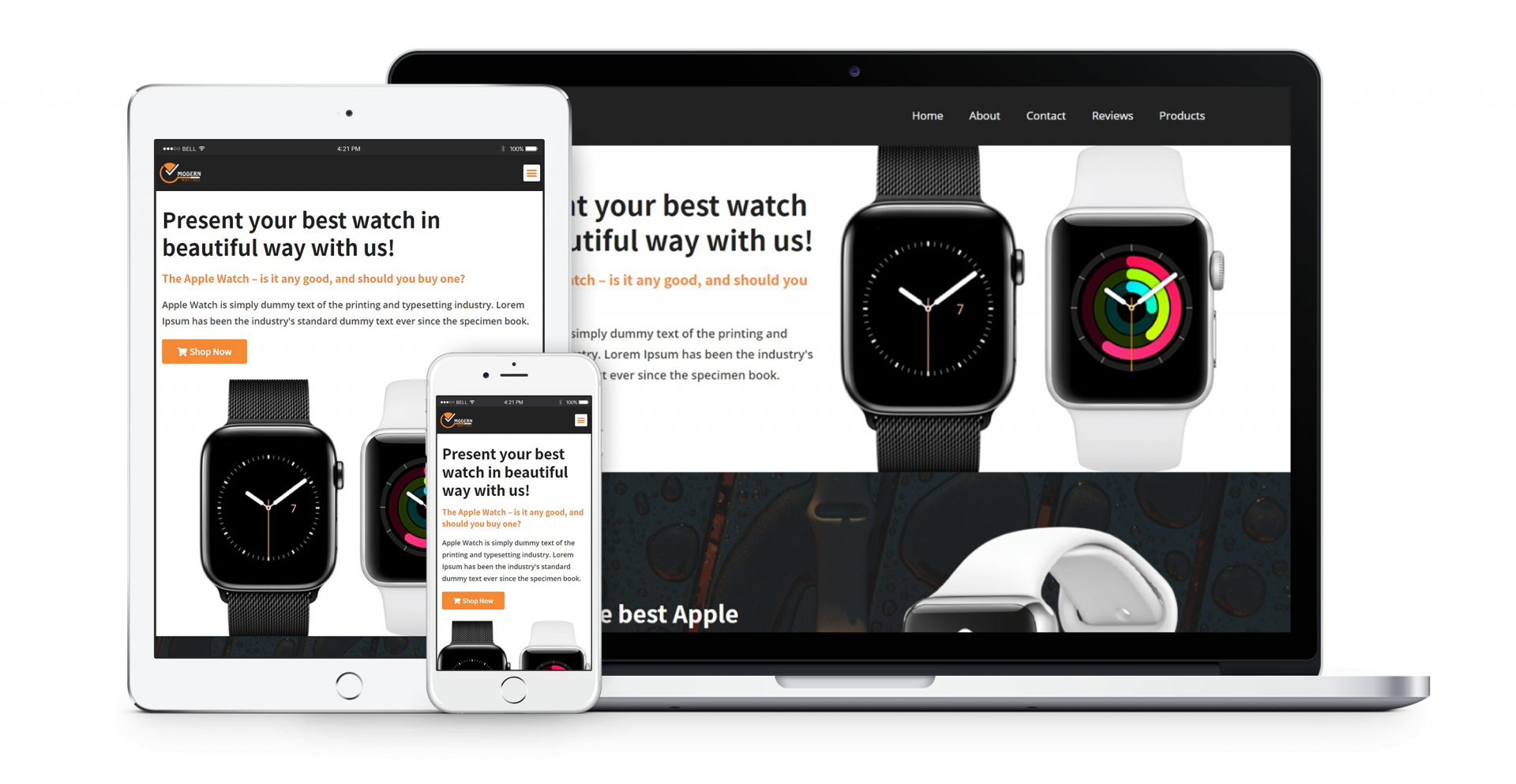 Modern Watches - Amazon Product Review Page Elementor Web Template ...